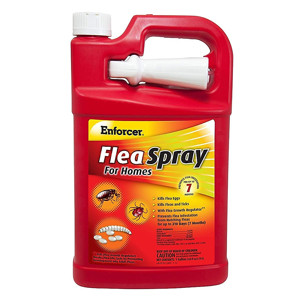 Enforcer Flea Spray for Homes - 1 gal (Case of 4) - EFSH128 - Prevents Flea Investation for up to 7 Months from Hatching Fleas
