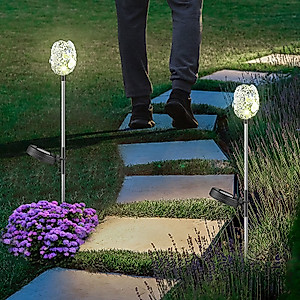 Solar Outdoor Lights 2 Packs,Garden Decor Pathway Lights Anzid Landscape Lighting Waterproof for Outside Backyard Fence Lawn Patio