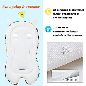 StoHua Baby Stroller Cushion Pad, Breathable Toddler Stroller Liner Head, Ultra-Soft Infant Car Seat Insert Cushion, Perfect for Car Seat, Stroller, Dinosaur