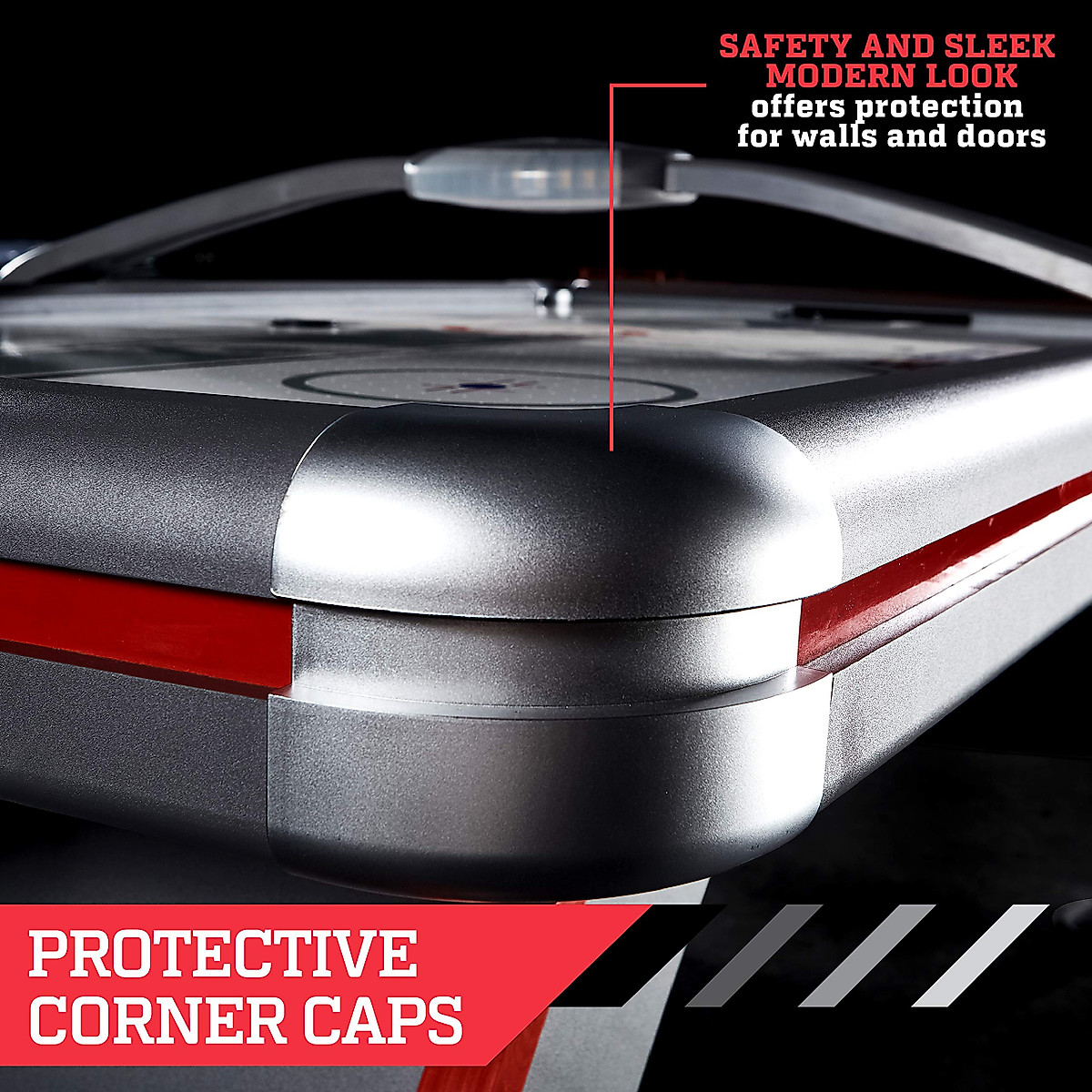 ESPN Sports Air Hockey Game Table: 84 Inch Indoor Arcade Gaming Set with Electronic Overhead Score System, Sound Effects, Multi (AWH084_188E)