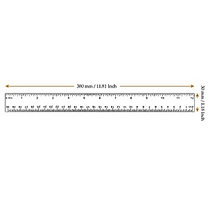 MUKCHAP 20 Pieces 12 Inch(30cm) Clear Plastic Ruler, Ruler Straight with 2 Graduations, Inches and Metric, Transparent Plastic Measuring Ruler for School, Office, Home