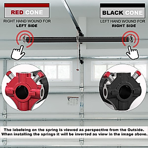 Blesseras Garage Door Torsion Springs with Non-Slip Winding Bars, Oil-Free Electrophoretic Coated Coil 2-Inch Diameter Spring Set, 1 Pair, 207 X 2'' X 23''