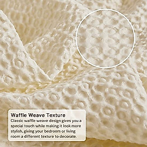 ZonLi Throw Blanket 57 x75 inch Breathable Waffle Weave Throw Blanket for Couch and Bed Versatile Cozy Blanket with Fringes Moderate Thickness and Suitable for Indoor & Outdoor (Beige)