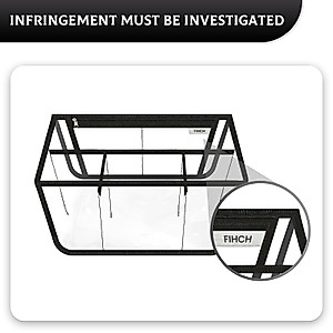 FIHCH Clear Beach Bag Organizer Original Accessories for Bogg Bag X Large Storage Bag Suitable for BOGG BAG Organizing Your Bag and Divide Space,Transparent & Black