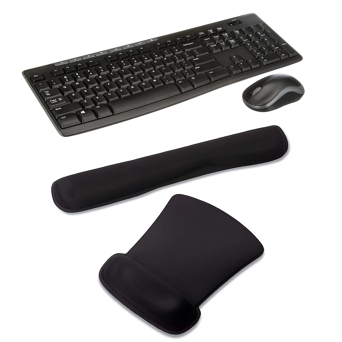 Lenovo ThinkVision S24e-20 23.8" Full HD WLED LCD Monitor 2-Pack Bundle with 1920 x 1080, Vertical Alignment, HDMI-VGA, Raven Black, MK270 Wireless Keyboard and Mouse, Gel Pads, Dual Monitor Stand