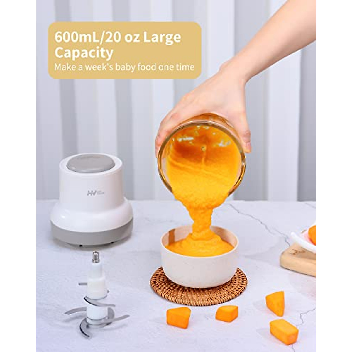 Baby Food Maker, HEYVALUE 13-in-1 Baby Food Processor Set for Baby Food, Fruit, Vegatable, Meat, Baby Food Blender with Baby Food Containers, Baby Food Freezer Tray, Silicone Spoons, Silicone Spatula (Gray)