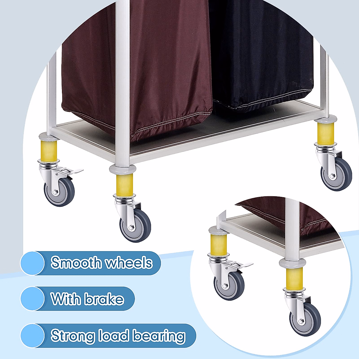 4 Pieces Work Table Caster Wheel Expanding Stem Caster Wheels Set of 4 Stainless Table Casters for Commercial Kitchen Prep Tables Worktable