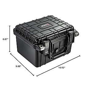 Eylar Small 10.62" Deep Gear, Equipment, Hard Camera Case Waterproof with Foam (Black) TSA Standards