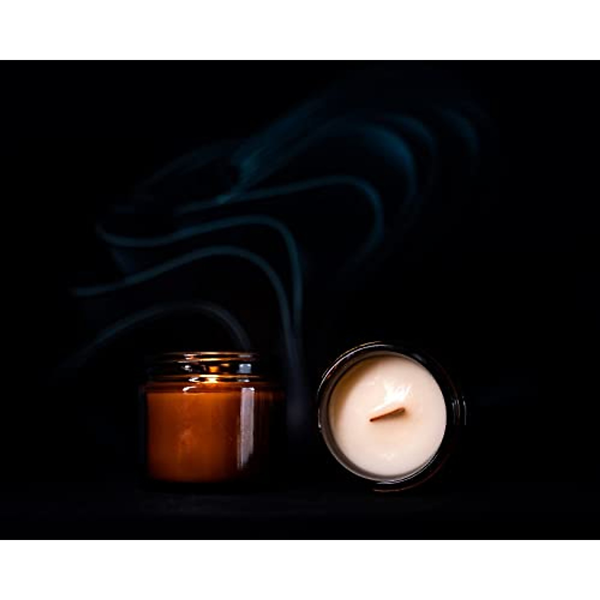 Mini Mandle | Sustainable 100% Soy Candle, Amber Glass Jar, Wood Wick, 2oz Candle (Vanilla, 2oz)