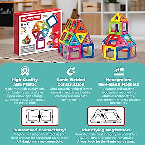 Magformers Rainbow 26PC Set | Magnetic Tiles Building Blocks, Educational STEM Toy Set | Magnetic Building Tiles for Kids to Develop Problem-Solving Abilities and Shape Recognition