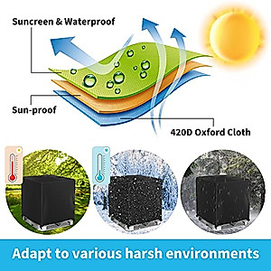 IBC Tote Cover Huapate 275 Gallon Tote Sunshade Water Proof Protective Hood 1000 L Garden Water Tank Black