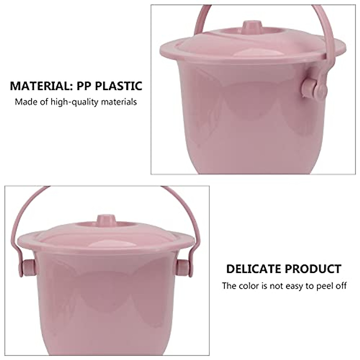 Cabilock Portable Toilet for Kids Portable Toilet Urinal Spittoon Chamber Pot Potty Plastics Bedpan Urine Bucket Bottle with Lid for Household Adults Child Pregnant (Pink) Bedside Commode Bucket