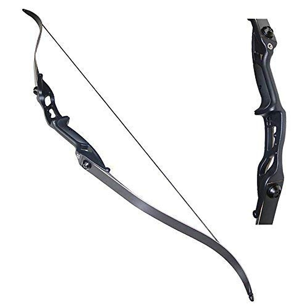 Toparchery Archery 56" Takedown Hunting 50lbs Recurve Bow Metal Riser Right Hand Black Longbow