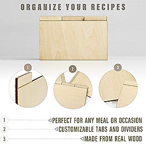 Prosumer’s Choice Blank Customizable Real Wood Recipe Cards | Versatile Dividers for Easy Storage of 4x6 inch Notecards | File Organizer and Storage for Home and Kitchen | Recipe Sorter
