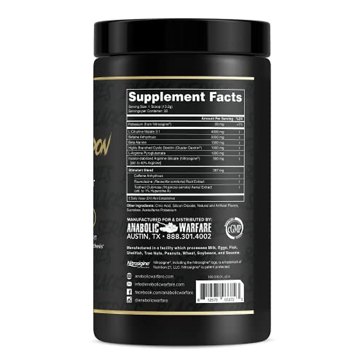 Anabolic Warfare Nuclear Armageddon Pre Workout Powder Pre-Workout for Men & Women with L-Citrulline, Beta Alanine Powder and Caffeine (Ballistic Berry Lemonade - 30 Servings)