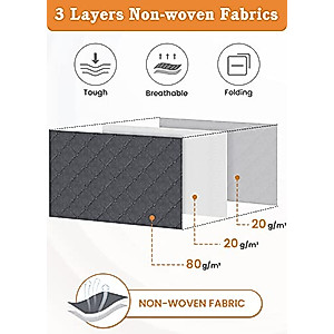 BlissTotes Storage Clothing Bags Storage Clothes Organizer with Reinforced Handle Sturdy Fabric Clear Window for Blankets, Bedding, Collapsible with Sturdy Zipper, 6 Pack, 60L, Grey