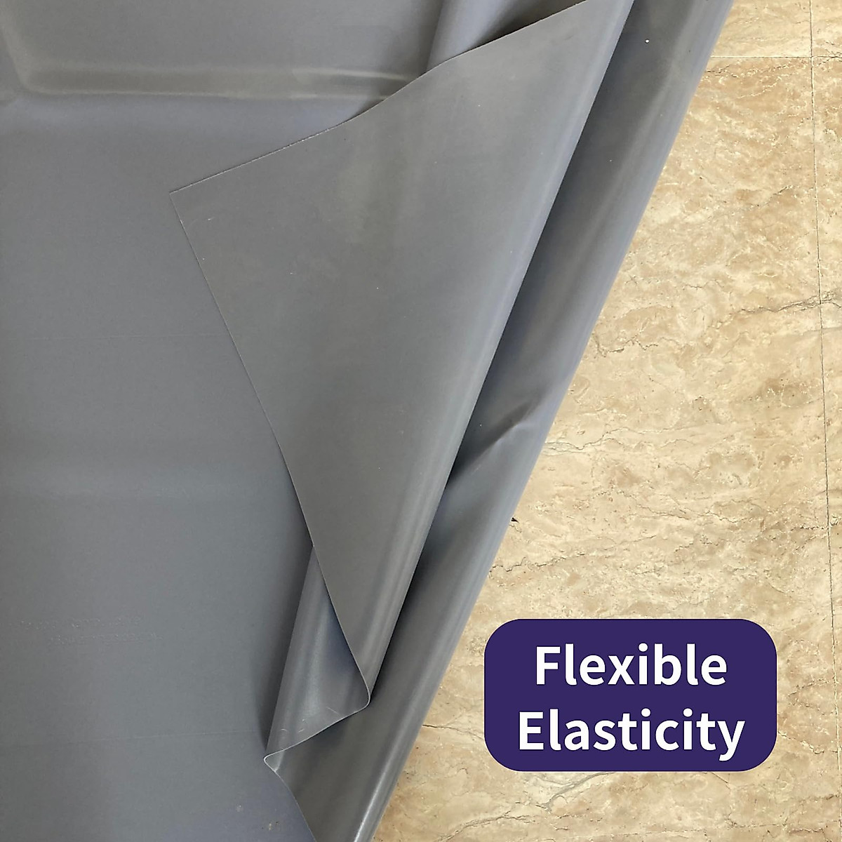 SINGFORM 40 mil Thickness 5' x 6' Shower Pan Liner | PVC Waterproofing Membrane Shower Pan & Base Sheet for Bathroom and Kitchen, Utra Durable, Grey