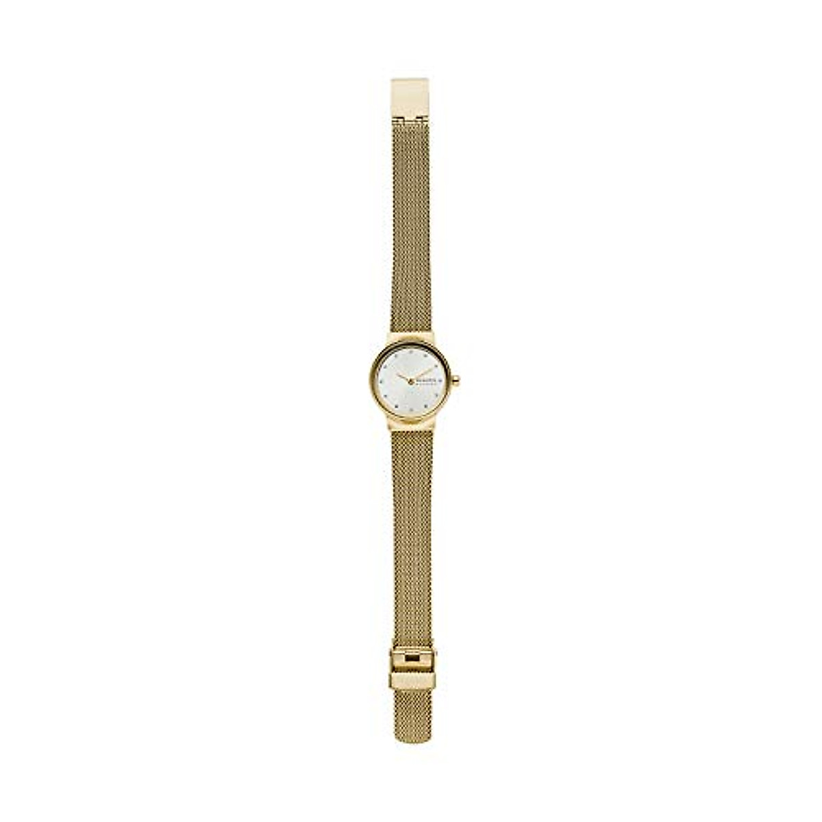 Skagen Women's Freja Quartz Watch with Stainless Steel Mesh Strap, Gold, 12 (Model: SKW2717)