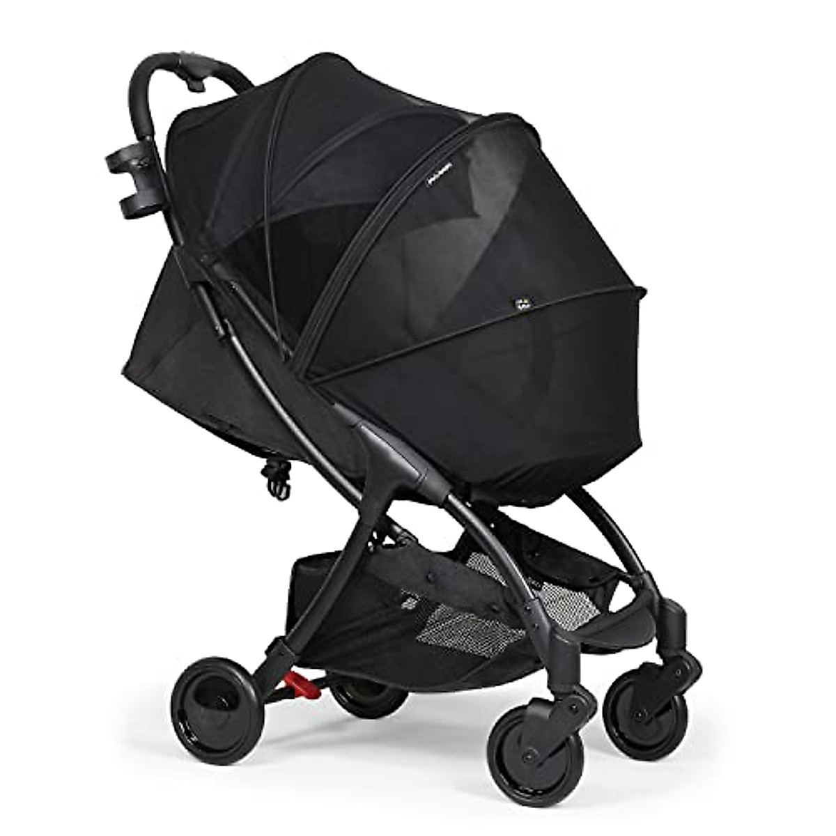 Beberoad Love 2-in-1 Mosquito Net and Sunshade for Stroller UPF50+ Sun Protection Baby Mosquito Net Mesh Net Cover for Infant with Storage Bag (Black)