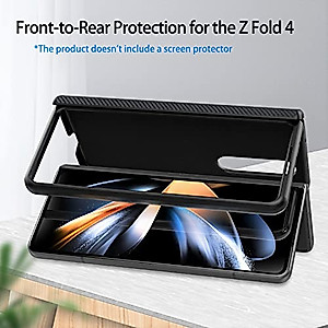 Cresee Case for Samsung Galaxy Z Fold 4 (2022) Magnetic Hinge Cover Protection, Slim Fit Hard PC + PU Protective Phone Case for Galaxy Z Fold4 5G - Graphite
