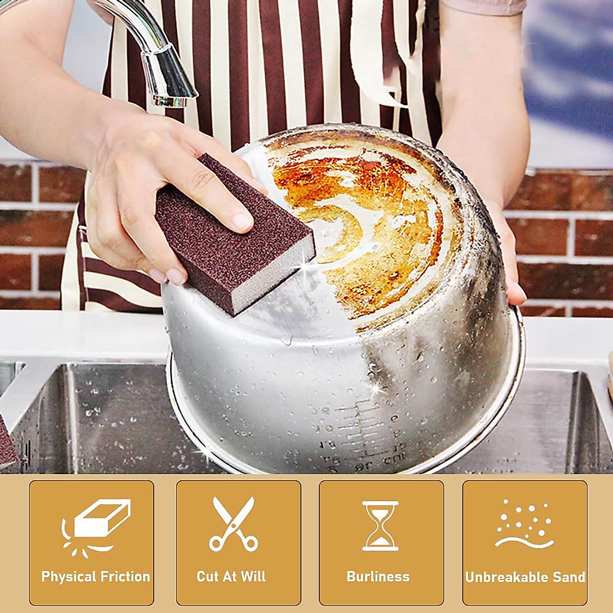 Magic Cleaning Silicon Carbide Sponge, Household Cleaning Tool, Polishing Sponge (6 pcs)