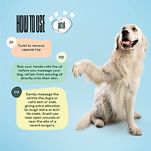 Zampaw - Pet Massage Oil for Dogs – Anti-Itch Relief for Dry, Itchy, Irritated Skin & Paws - Vitamin E, Aloe Vera, Jasmine & Coconut Oils - Healthy Skin & Shiny Coat - Calming Aloe Vera – 90 Capsules