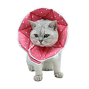 WZ PET Adjustable Dog Cat Cone,Soft Recovery Cat Cone Collar,Dog Protective Collar for Cats and Puppy Surgery,Pink,Small