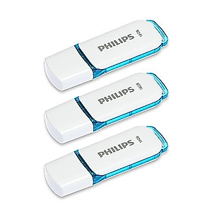 PHILIPS 16GB Flash Drive, Snow Edition USB 2.0 - White/Blue - 3-Pack