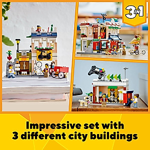 LEGO Creator 3 in 1 Downtown Noodle Shop House, Transforms from Noodle Shop to Bike Shop to Arcade, Modular Building Set, Toy Gift for Kids 8 Years and Up, 31131