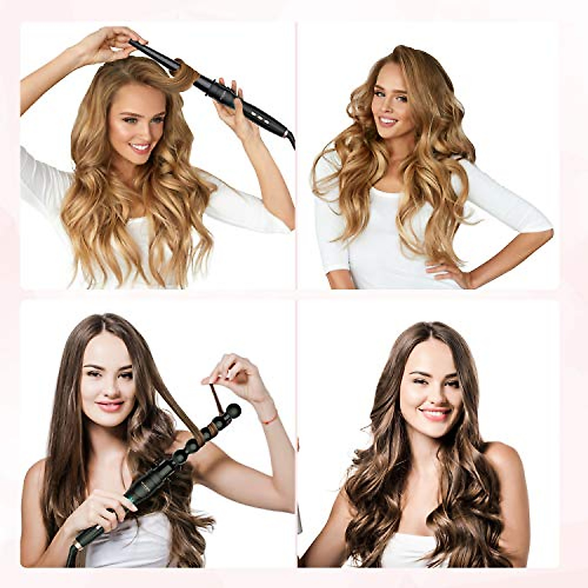 6 in 1 Curling Iron Set - BESTOPE PRO Curling Wand Iron with Interchangeable Barrels, 0.35”-1.25” Hair Curler Wand for Hairstyle, Instant Heat Up for All Hair Types (9 Piece Set)