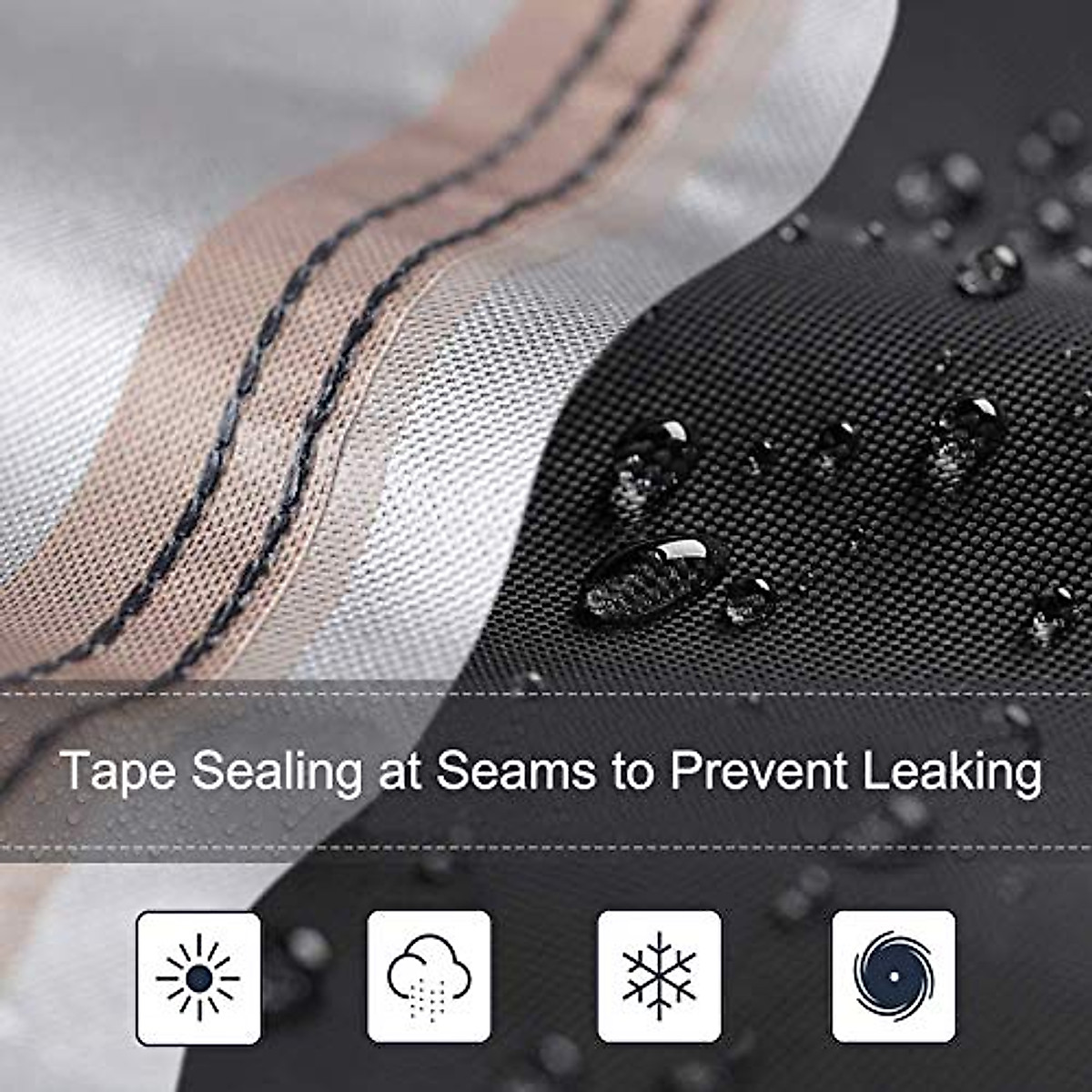 Patio Umbrella Cover, Waterproof Umbrella Covers for 7ft to 9ft Outdoor Umbrellas Market Parasol Covers with Push Rod, Black