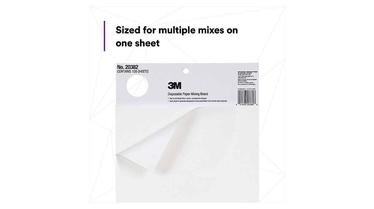 3M Disposable Paper Mixing Board 20382 - Mess-Free Auto Body Solution