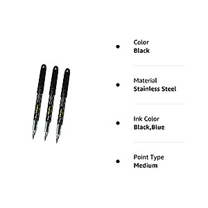 PILOT Varsity Disposable Fountain Pens, Black Ink (90010x3)