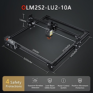 10W Output Laser Engraver, Ortur Laser Master 2 S2 LU2-10A 72W Efficient Laser Engraving Machine Fit, High Precision Laser Cutter, 0.05 x 0.1mm Compressed Spot Laser Engraver for Wood and Metal