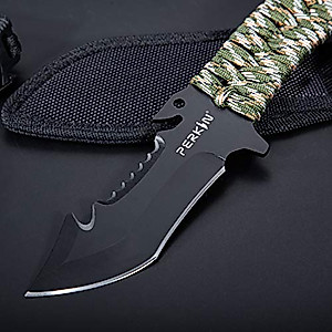 Perkin Hunting Knives CH999 Hunting Knife With Sheath Fix Blade Knife Tanto blade And with Gut Hook