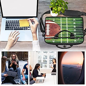 American Football Field Laptop Computer Bag Waterproof Shoulder Messenger Bag 13-15 inch Durable Laptop Tote Bag with Shoulder Strap Handle Lightweight Crossbody Briefcase