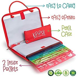 Kipipol 63 Pcs Drawing Stencils for Kids Ages 4-8 - 8-12 and Up - Arts and Crafts for Girls and Boys - Kids Drawing kit - Art Set- 15 Art Stencils, 260+ Designs -Scratch Art- Creativity Gifts & Toys