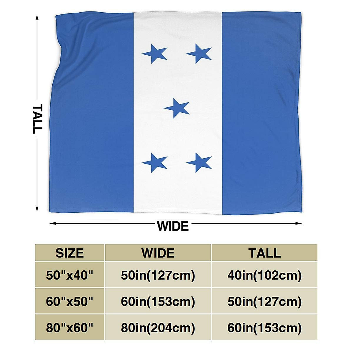 Carwayii Flannel Throw Blanket,Honduras Flag Soft Lap Blanket for Family Birthday Gift,No Shedding Blanket for Kids,Durable Sofa Blanket Cozy Noon Break Blanket for Office Home Car