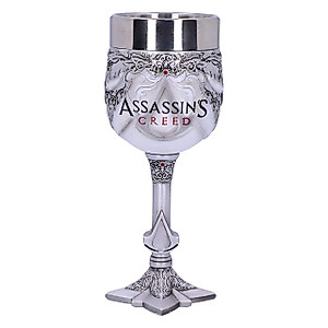 Nemesis Now Officially Licensed Assassins Creed White Game Goblet, Resin w. Stainless Steel