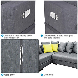 earthgadgets 4 Sets Sectional Couch Connectors Furnitures for Small Sofa and Sectionals, Sectional Sofa Connectors with Screws, Modular Sofa Connector Brackets Suitable for Small Sectional Couch