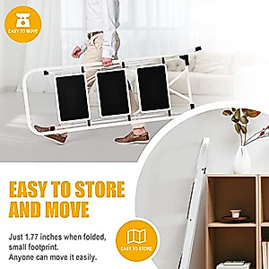 HBTower 3 Step Ladder Folding Step Stool Only 1.77" Wide, Lightweight Step Stools for Adults with Anti-Slip Pedal, Portable Steel Handrails Step Ladder Withstanding 330 lbs