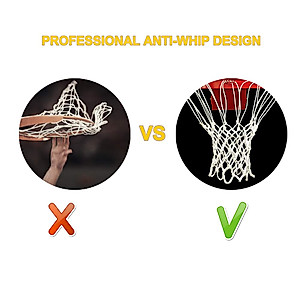 Progoal Professional Heavy Duty Basketball net Replacement,Fits Standard Indoor and Outdoor 12-Loop Rims(White, Standard Size)