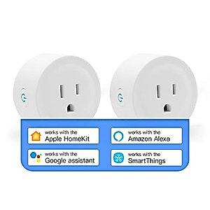 Smart Plug Mini HomeKit, Smart WiFi Outlet Socket Support Apple HomeKit, Amazon Alexa and Google Assistant Voice Control Plug with Timer Function and Group Control Apple MFi Certified No Hub Required