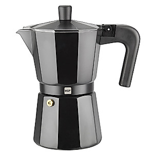 MAGEFESA Kenia Noir Stovetop Espresso Moka Pot, 9-Cup/15 oz, Italian Coffee Maker for Cuban Coffee, Extra-Thick Aluminum, Heat-Resistant Handle, Safe & Easy-to-Use, Greca Coffee Maker