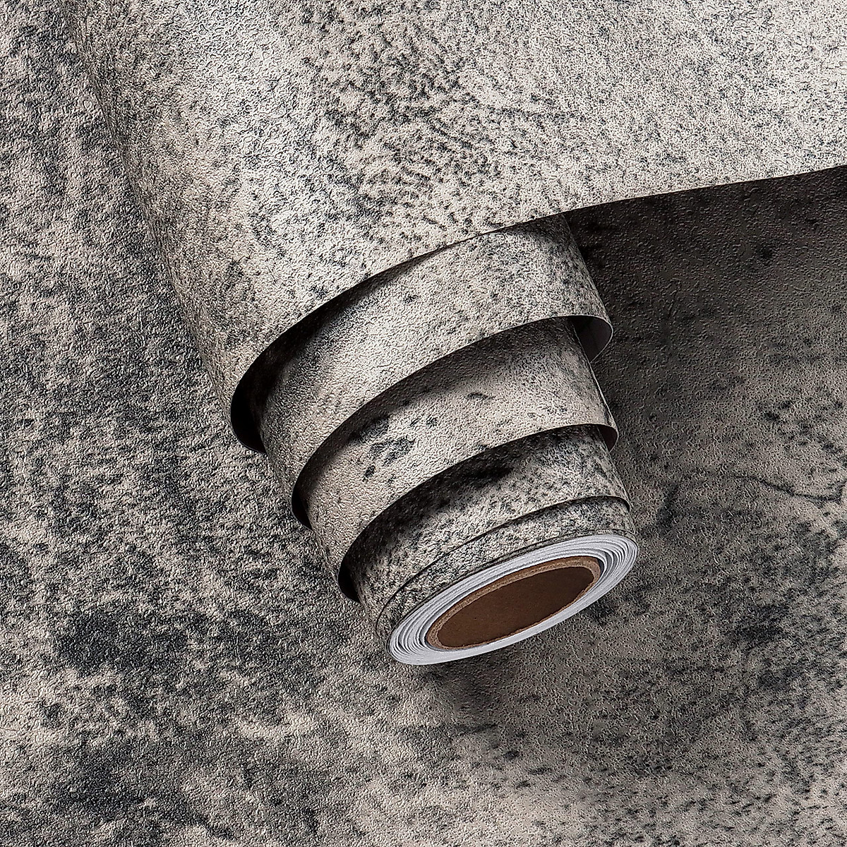 FunStick 15.7"x240" Stained Grey Concrete Contact Paper for Countertops Self Adhesive Removable Concrete Wallpaper Peel and Stick Industrial Faux Cement Wall Paper Roll for Bathroom Living Room Desk