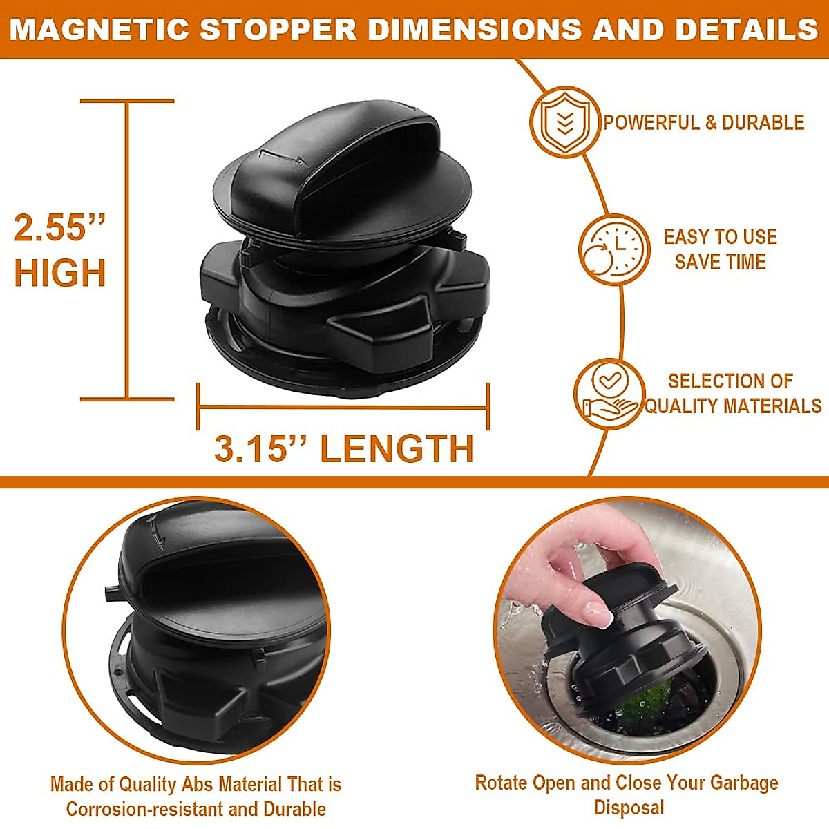 Garbage Disposal 75257 Magnetic Stopper, garbage disposal parts-turn your Cover control disposer on and off.