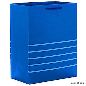 Hallmark 11" Large Blue Gift Bags (Pack of 3) for Hanukkah, Christmas, Birthdays, Graduations, Father's Day, Baby Showers, Bridal Showers, Weddings, Care Packages