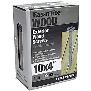 Fas-n-Tite Exterior Coated Wood Screw - 1lb Box (#10 x 4")