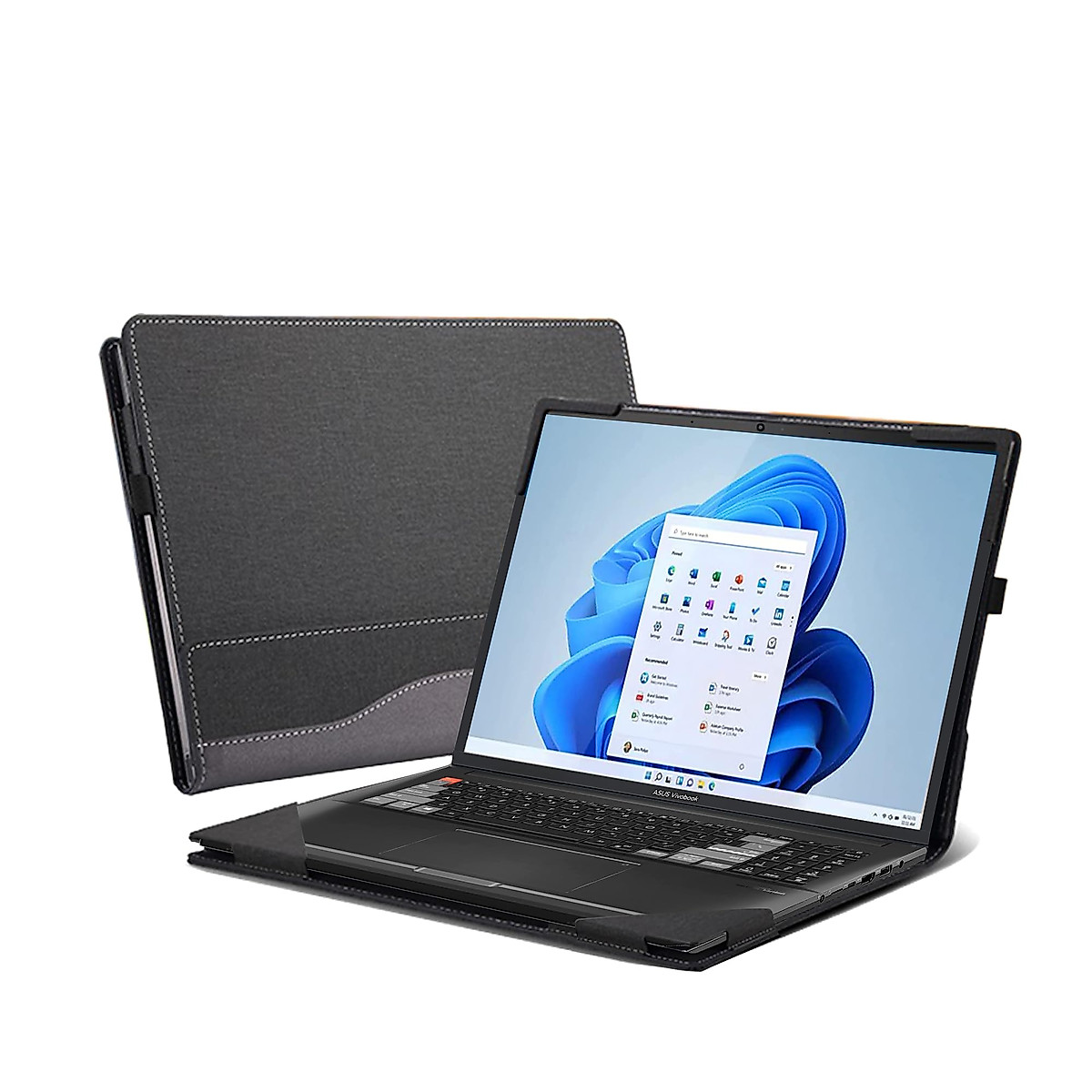 VEVOOD Laptop Cover for MSI Creator Z16 case| ThinkPad T16 Laptop | Vivobook Pro 16X Laptop 16” OLED M7600 M7601 N7600 N7601Z | PU Leather Inside Pocket Case (Gray)