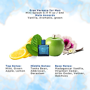 Versace Miniature Variety Trio Collection Perfume Gift Set for Men 0.17 oz/5 ml Splashes 1